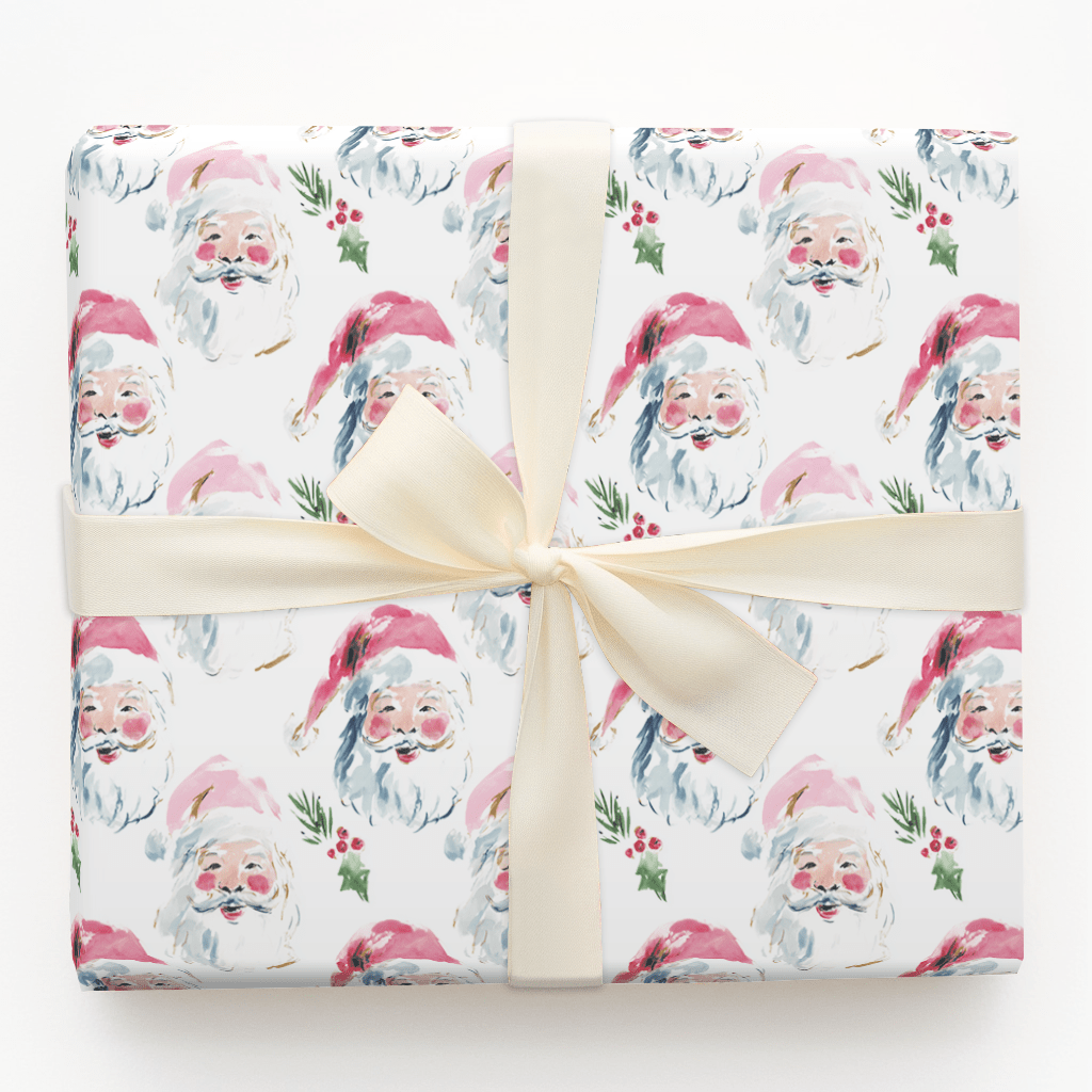 Smile Season Wrapping Paper: Classic Santa Christmas Gift Wrap – Aspen ...