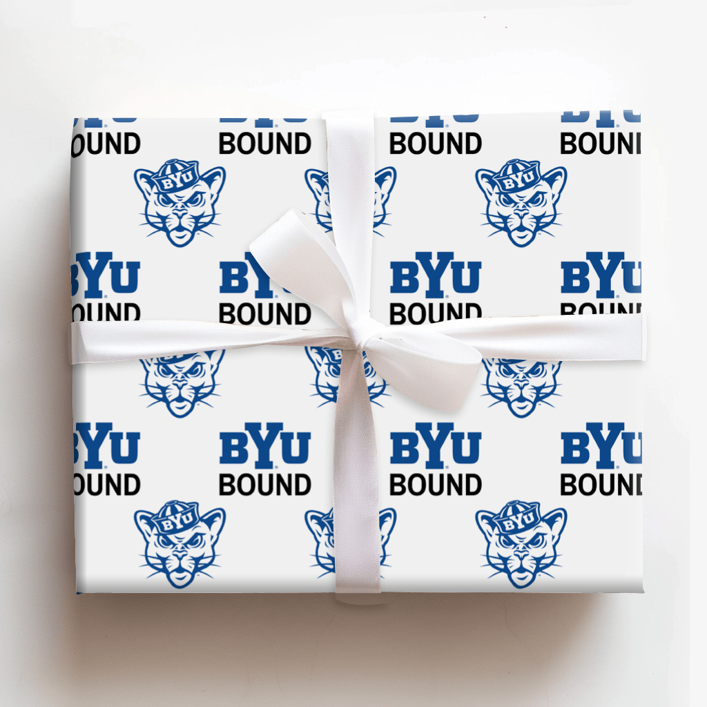 BYU Bound Wrapping Paper: BYU Gift Wrap for College Fans Wrapping Paper – Aspen & Arlo Gift Wrap