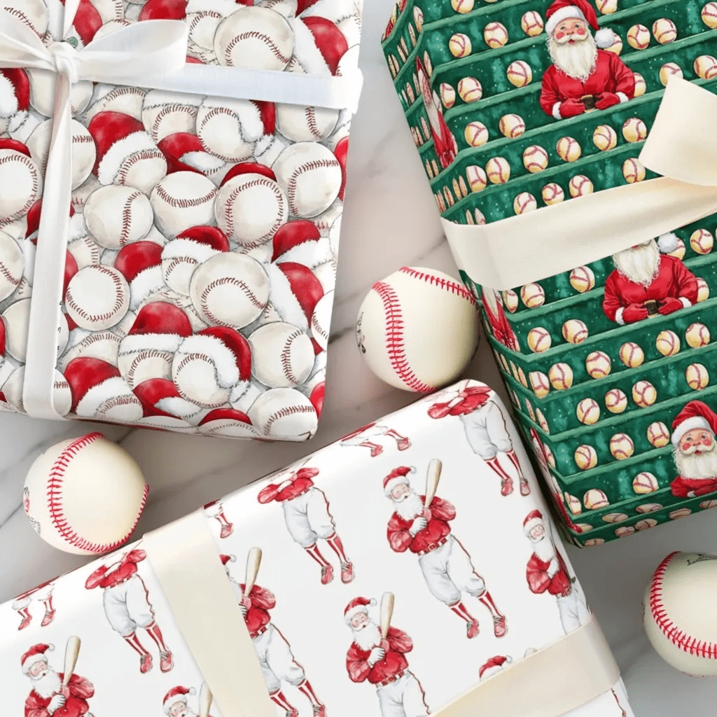 Baseball Santa Wrapping Paper – Aspen & Arlo Gift Wrap
