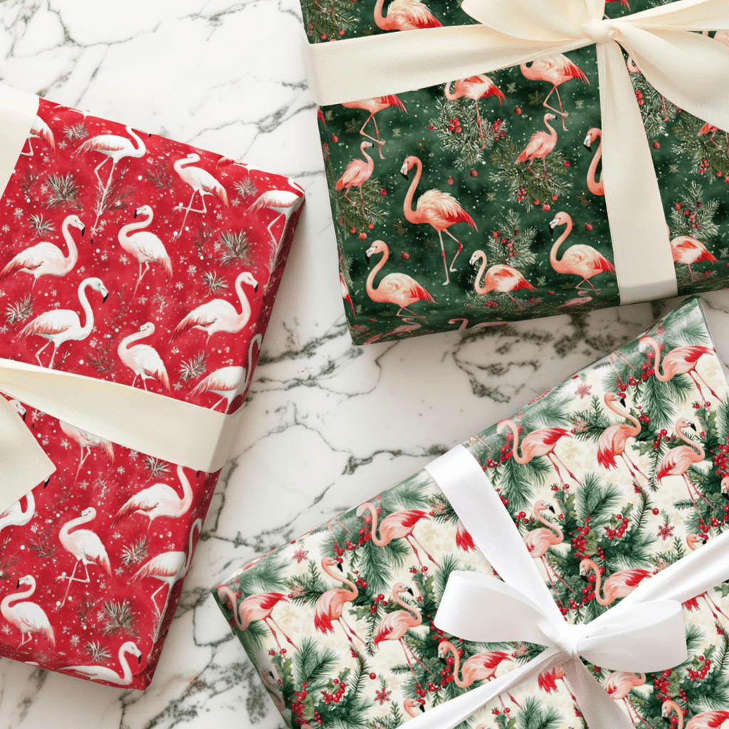 Christmas Flamingos Wrapping Paper – Aspen & Arlo Gift Wrap