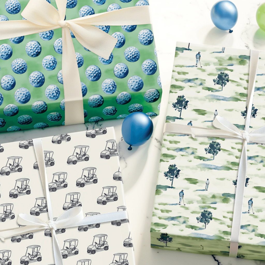 Birthday Golf Wrapping Paper – Aspen & Arlo Gift Wrap