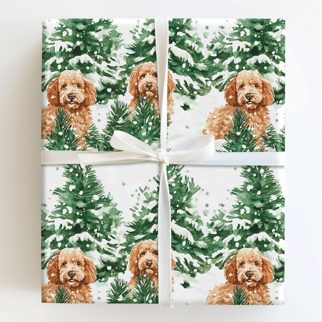 Snow Day for Goldendoodles Wrapping Paper: Christmas Dog Gift Wrap ...