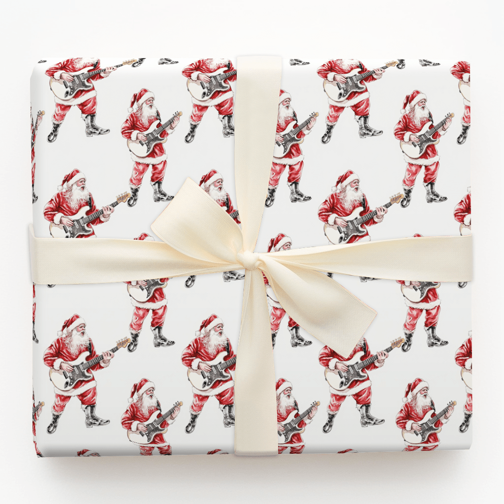 Jingle Bell Rock Wrapping Paper: Christmas Guitar Gift Wrap – Aspen & Arlo