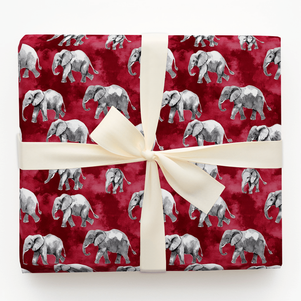 Tusk N' Glory Wrapping Paper: Alabama Football Elephant Gift Wrap ...