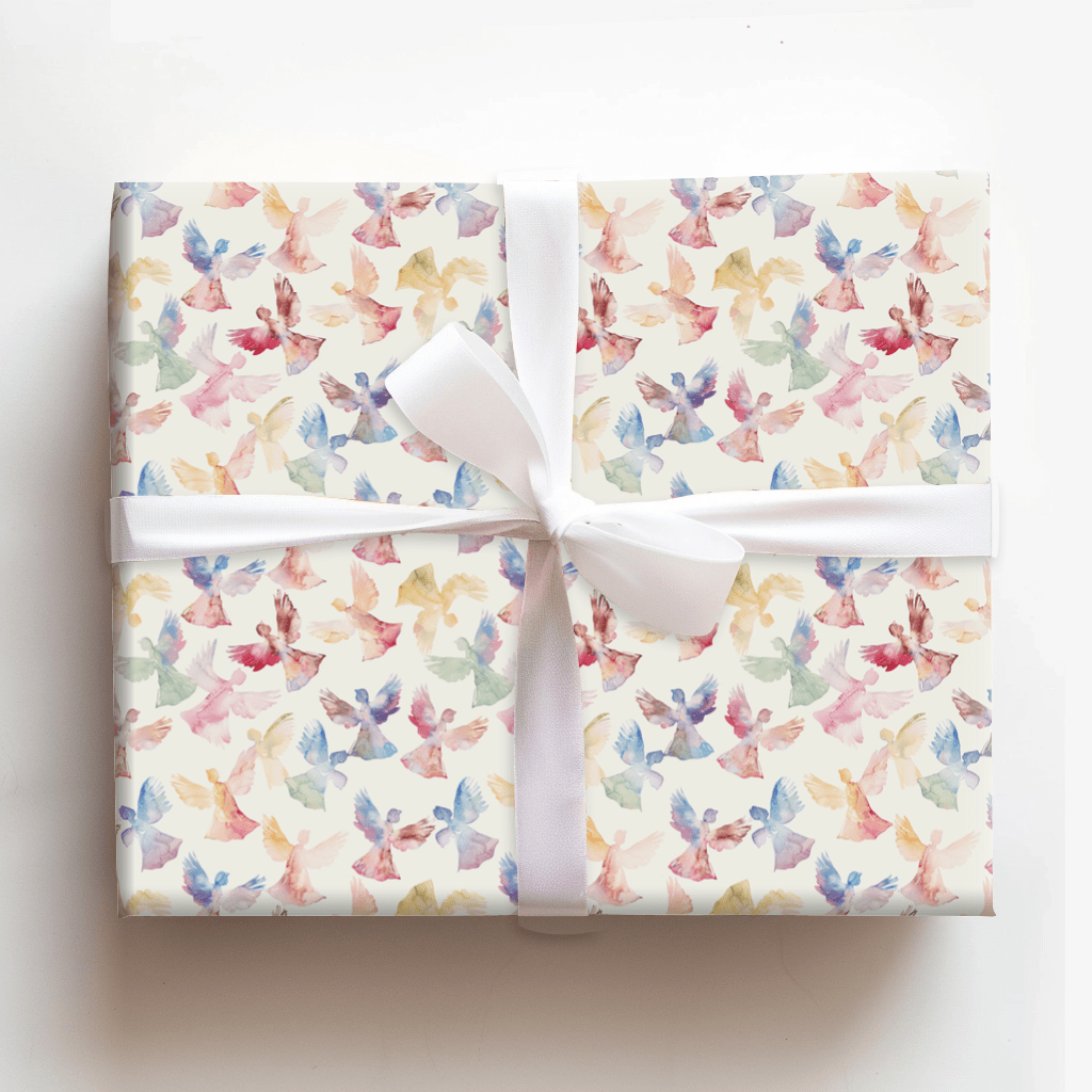 Angel Over Me Wrapping Paper: Angel Gift Wrap – Aspen & Arlo