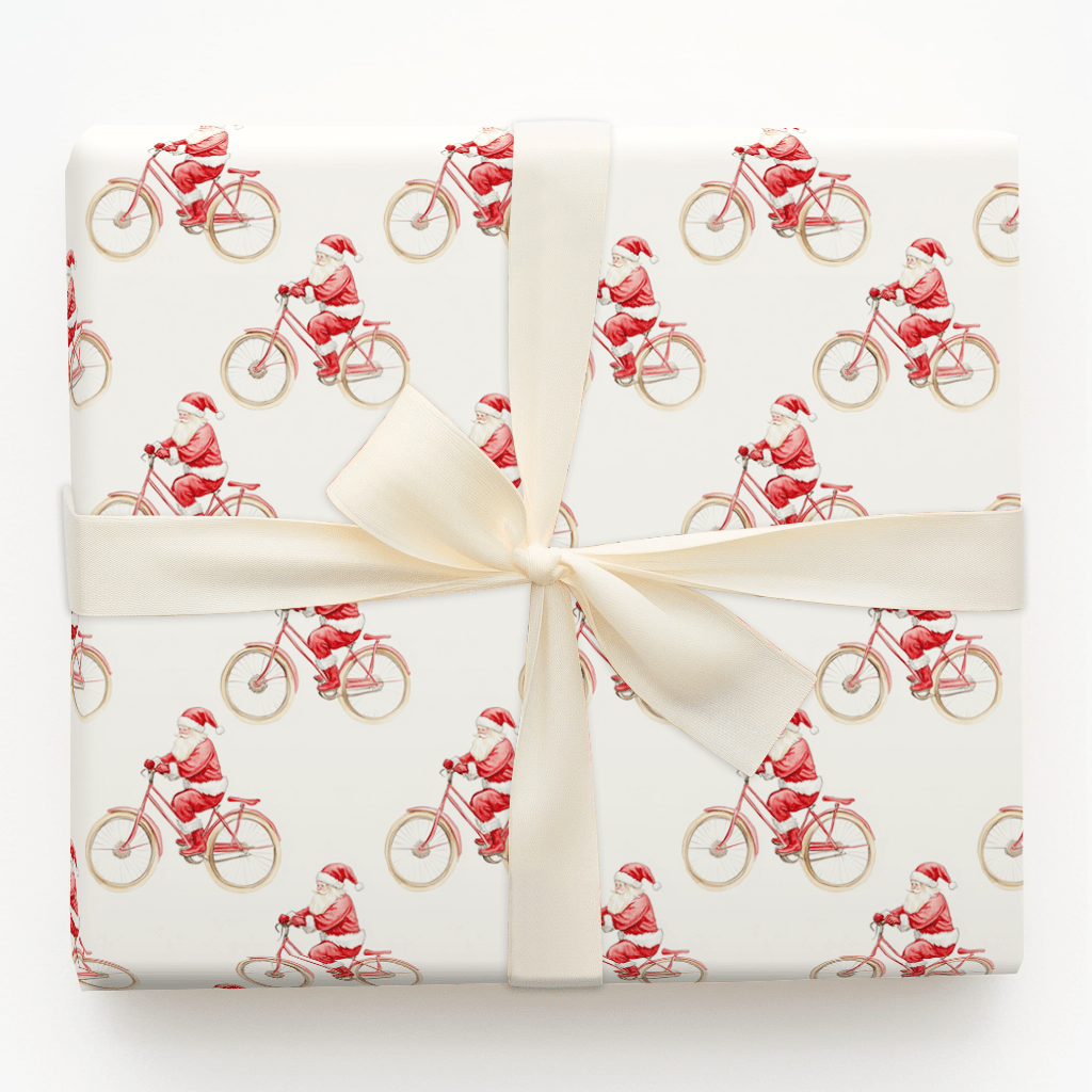 In the Bike Lane Wrapping Paper: Cycling Christmas Gift Wrap – Aspen & Arlo
