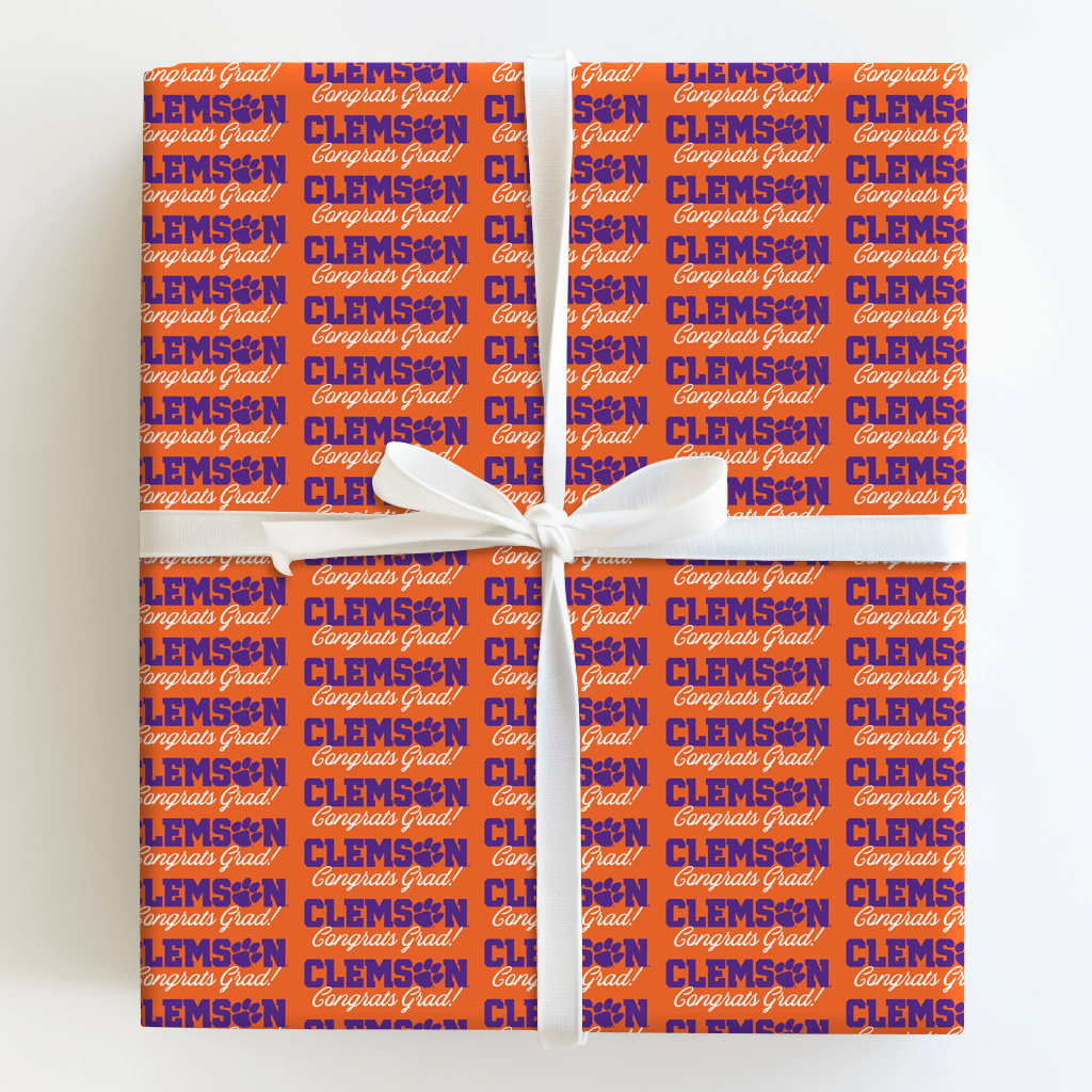 Congrats Clemson Grad Wrapping Paper: Clemson University Gift Wrap ...