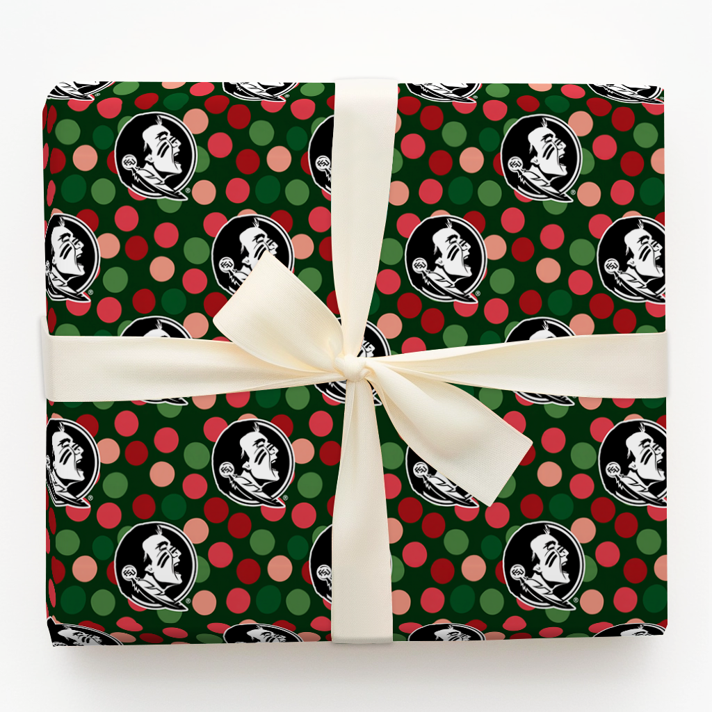 FSU Winter Dots – Page 1Wrapping Paper – Aspen & Arlo Gift Wrap
