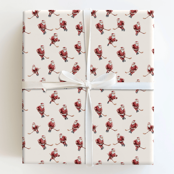 Hockey Holiday Wrapping Paper: Christmas Sport Gift Wrap – Aspen & Arlo