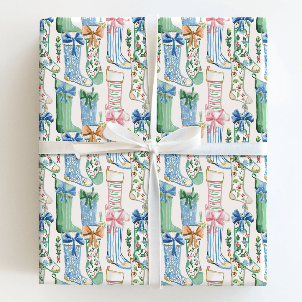 Ballet Slipper Stocking Wrapping Paper: Whimsical Christmas Gift Wrap ...