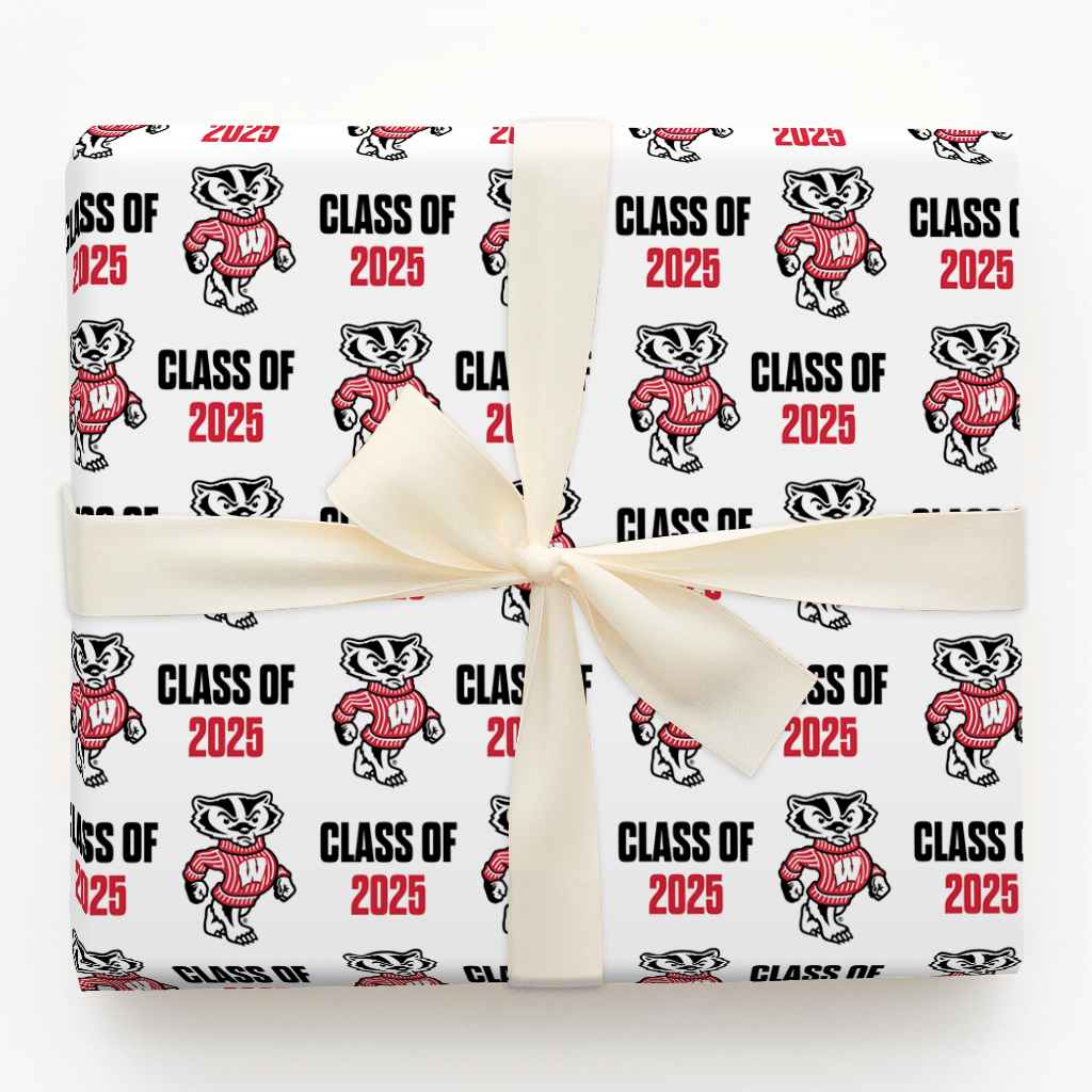 Bucky Class of 2025 Wrapping Paper: Wisconsin Graduation Gift Wrap ...