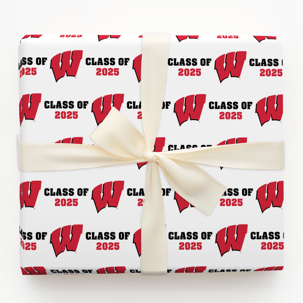 Wisconsin W Class of 2025 Wrapping Paper: Collegiate Graduation Gift ...
