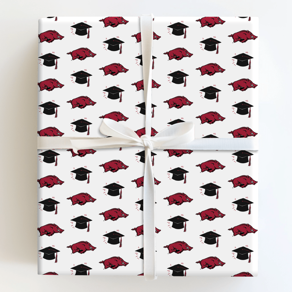 Graduation Hat Arkansas Wrapping Paper: Arkansas Graduation Gift Wrap ...