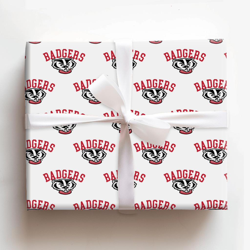 All Eyes on Bucky Wrapping Paper: Wisconsin Badgers Gift Wrap Wrapping ...