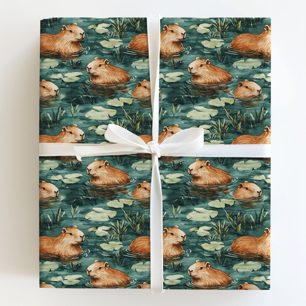 Lazy River Wrapping Paper: Capybara Animal Gift Wrap Wrapping Paper ...