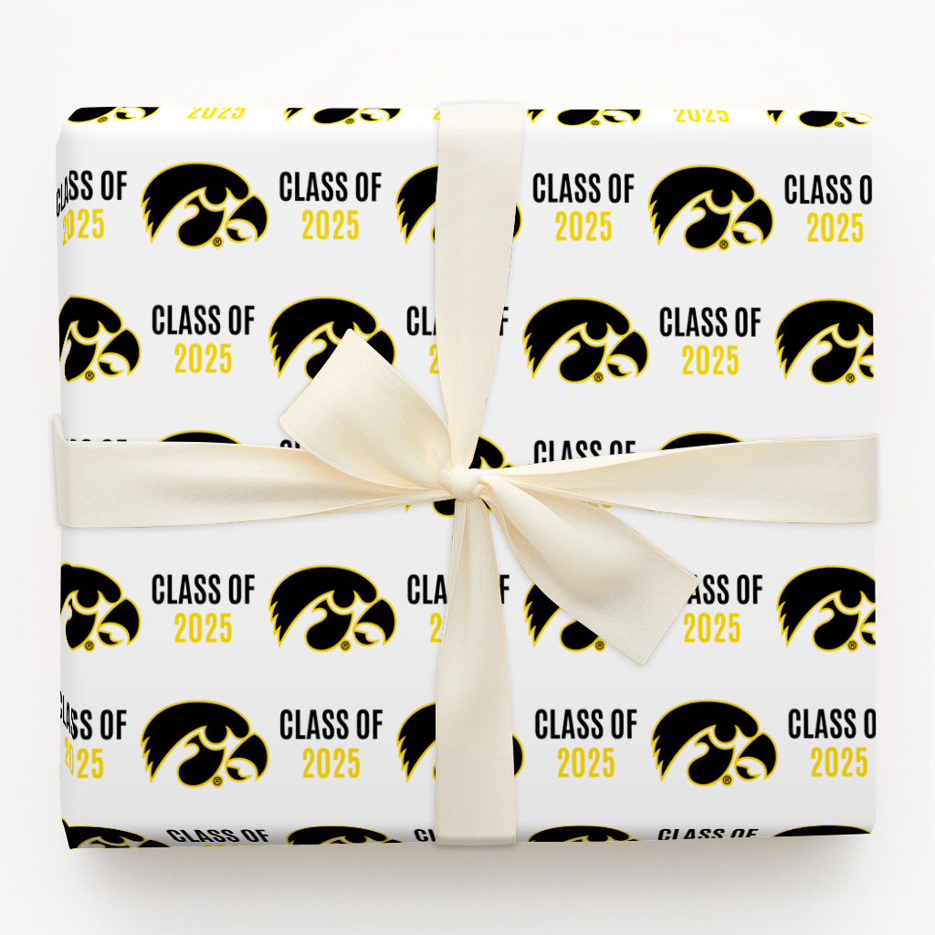 Iowa Class of 2025 Wrapping Paper: Collegiate Graduation Gift Wrap ...