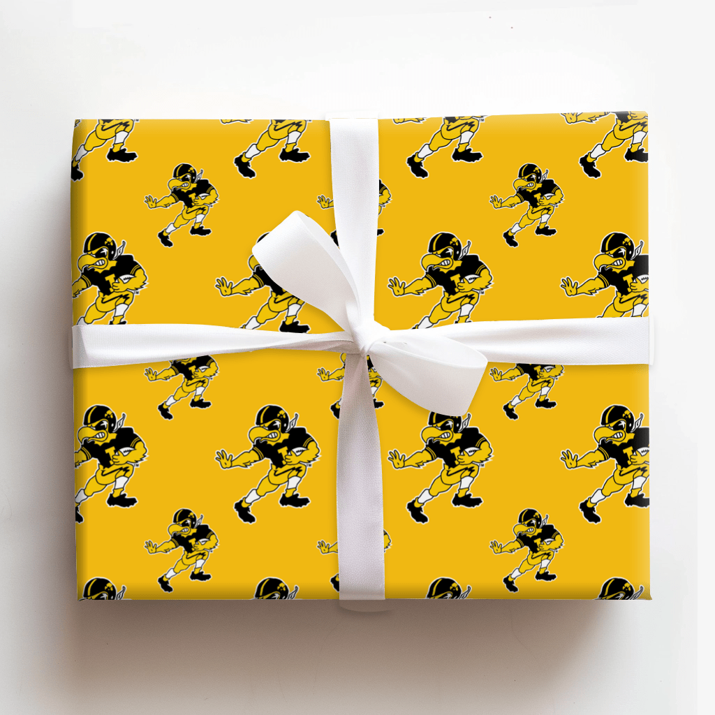 Iowa Rushing Eagle Wrapping Paper: Collegiate Football Gift Wrap ...