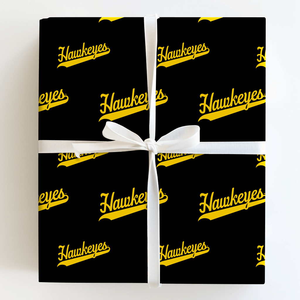 Hawkeyes Swoosh Wrapping Paper: Iowa Collegiate Gift Wrap Wrapping ...