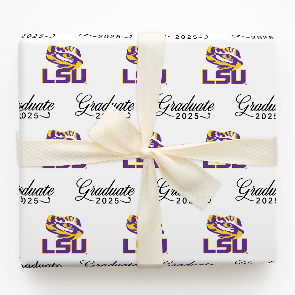 LSU Graduate Wrapping Paper: Collegiate Gift Wrap for Home Decor ...