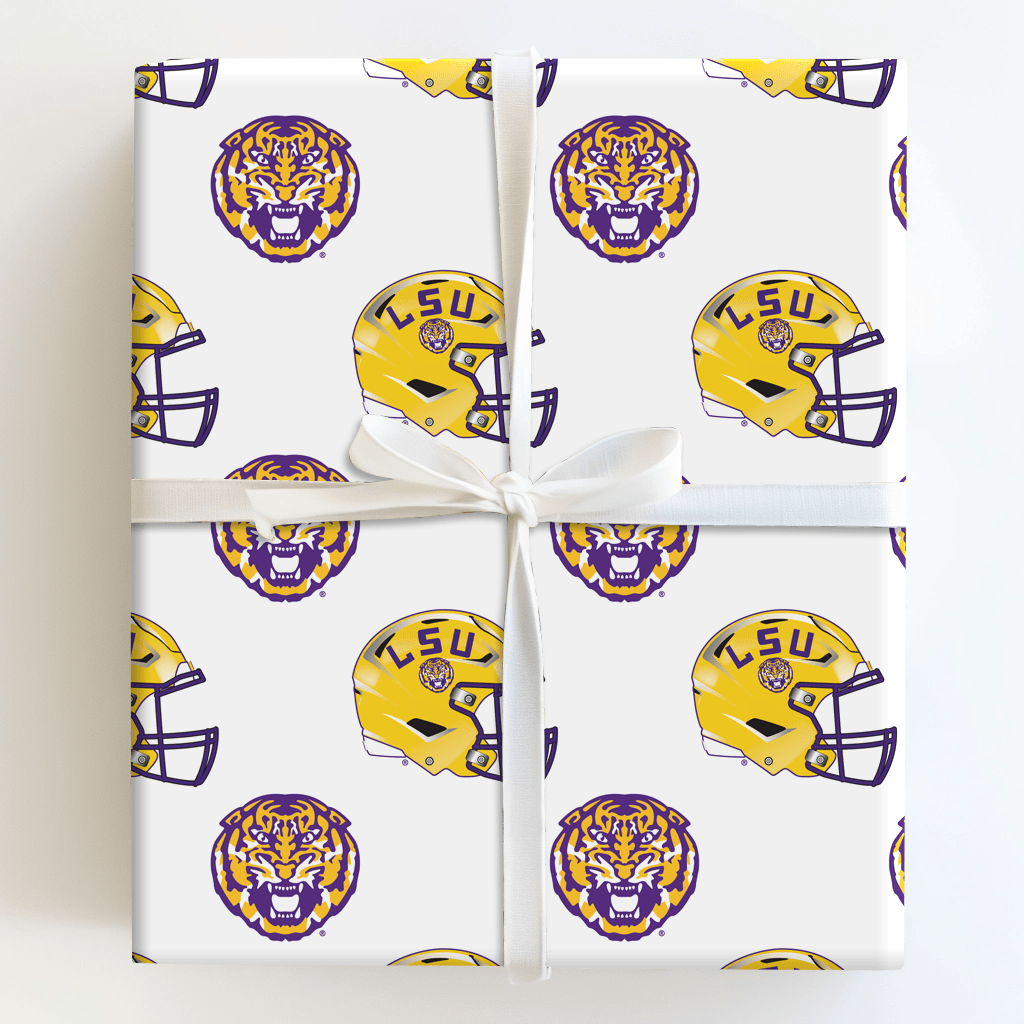 End Zone Helmet Wrapping Paper: LSU SEC Gift Wrap – Aspen & Arlo