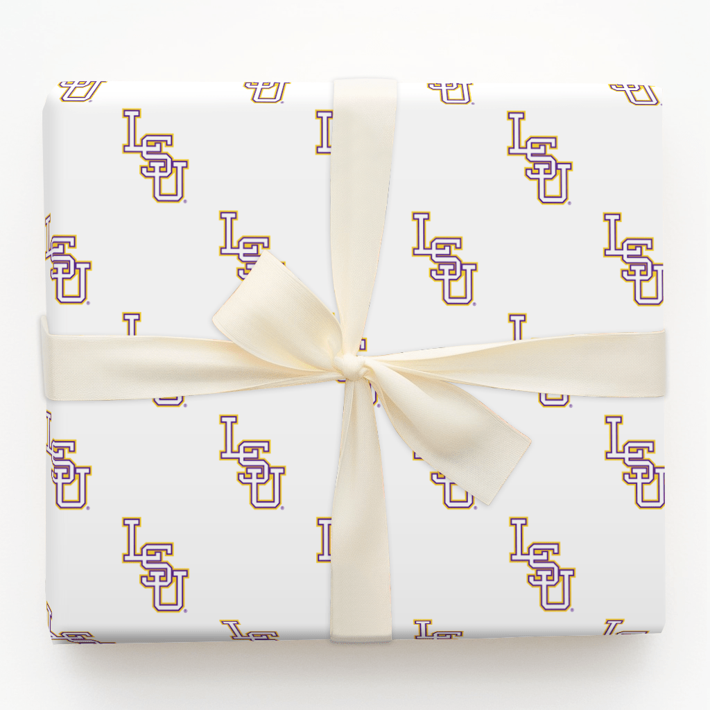 LSU Interlock Wrapping Paper: SEC Collegiate Gift Wrap – Aspen & Arlo