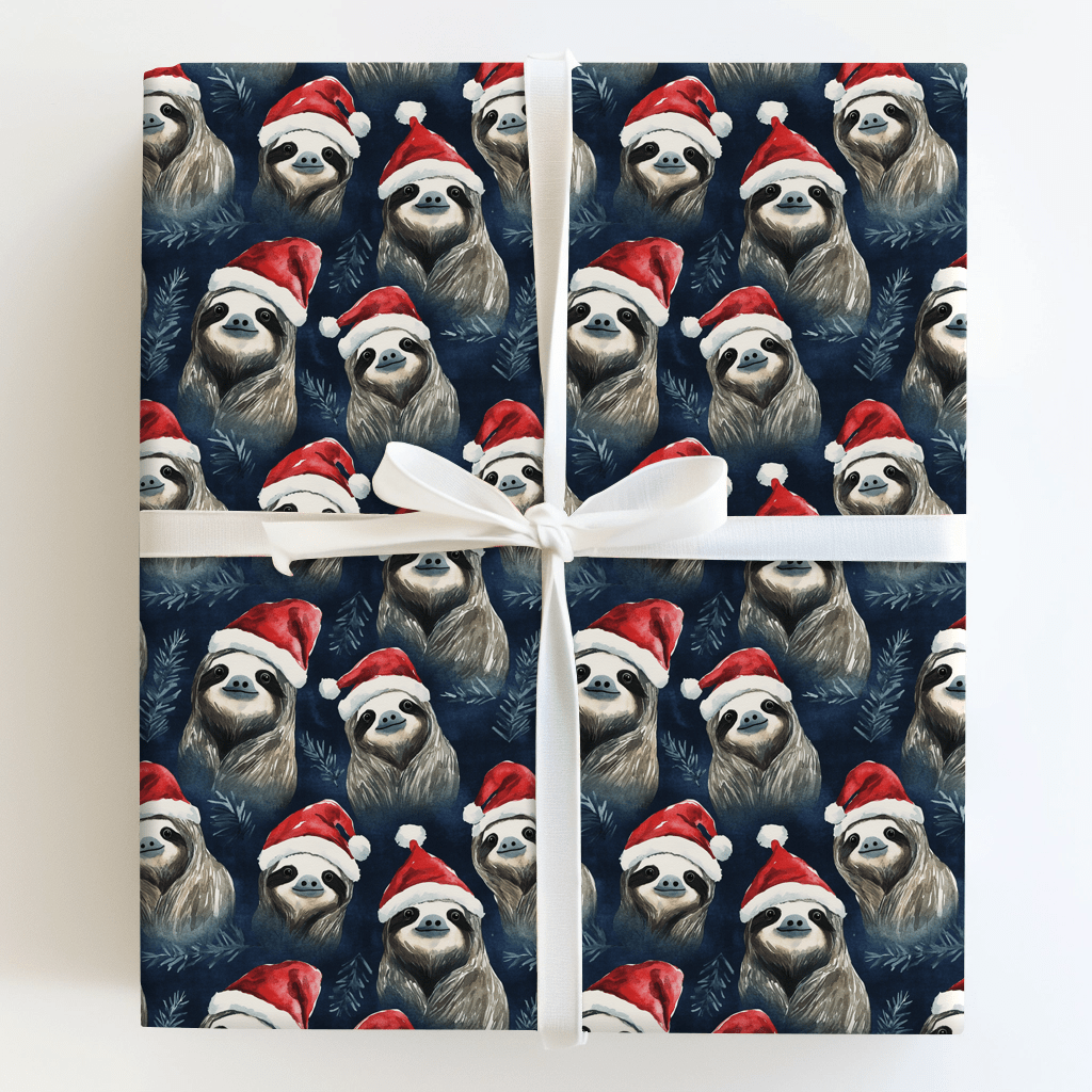 Sloth Spirits Bright Wrapping Paper: Sloth Gift Wrap for Christmas ...