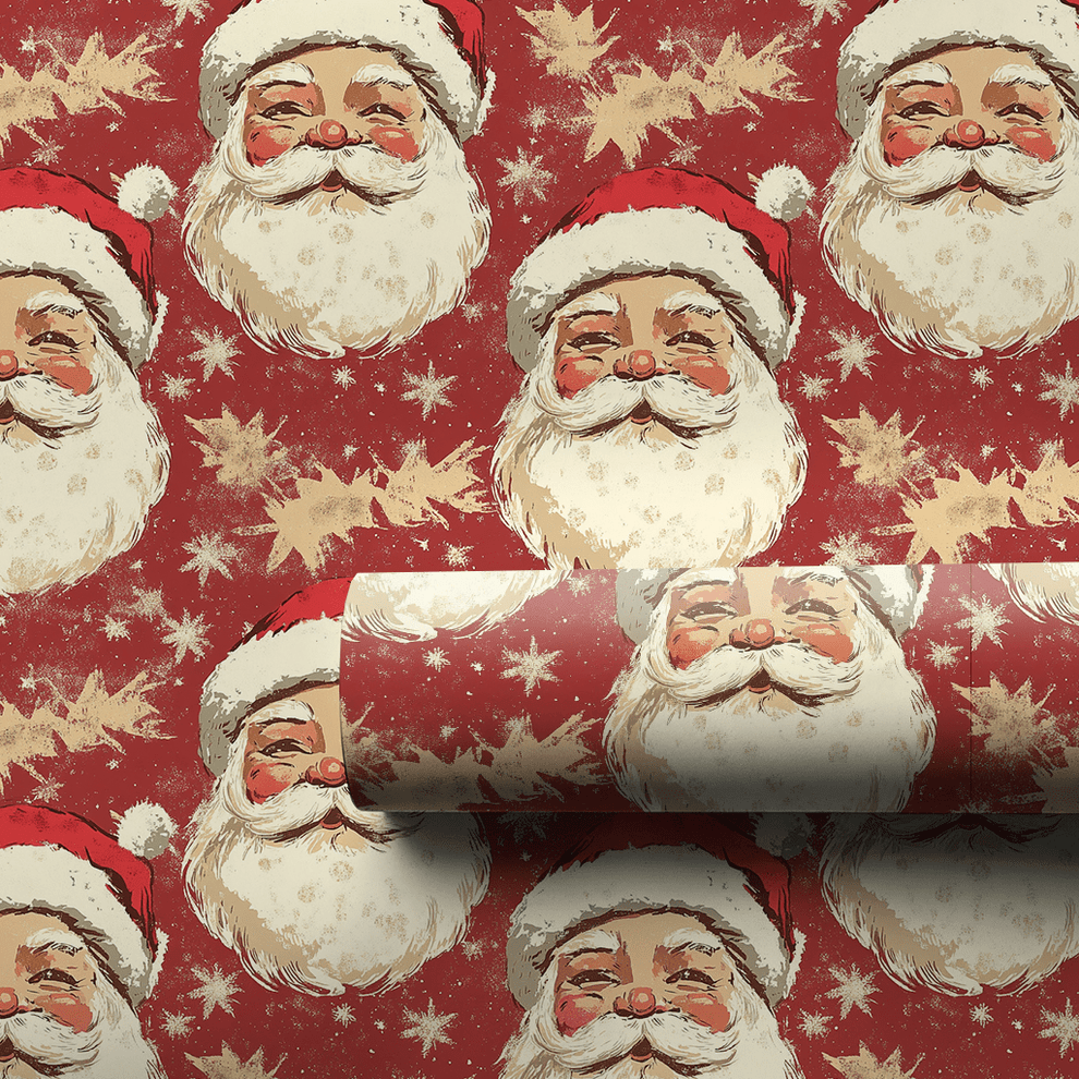 Sleepy Santa Wrapping Paper: Christmas Holiday Gift Wrap Wrapping Paper ...