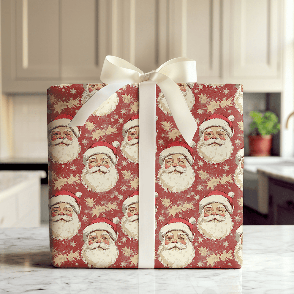 Sleepy Santa Wrapping Paper: Christmas Holiday Gift Wrap – Aspen & Arlo