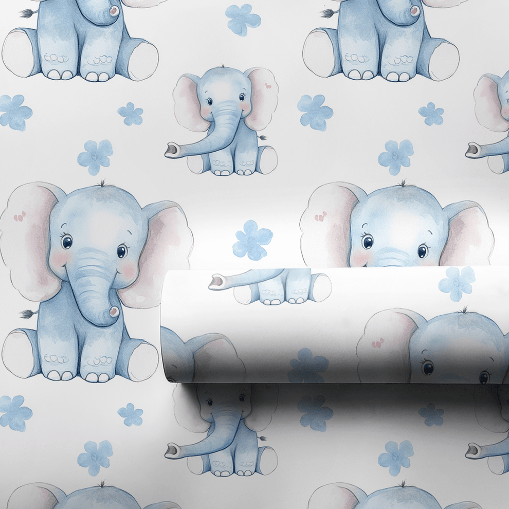 First Tusk Wrapping Paper: Elephant Baby Gift Wrap – Aspen & Arlo
