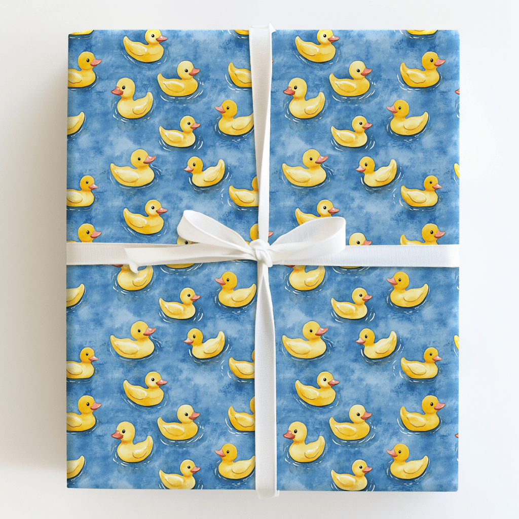 Duckin Around Wrapping Paper: Baby Boy Duck Gift Wrap – Aspen & Arlo