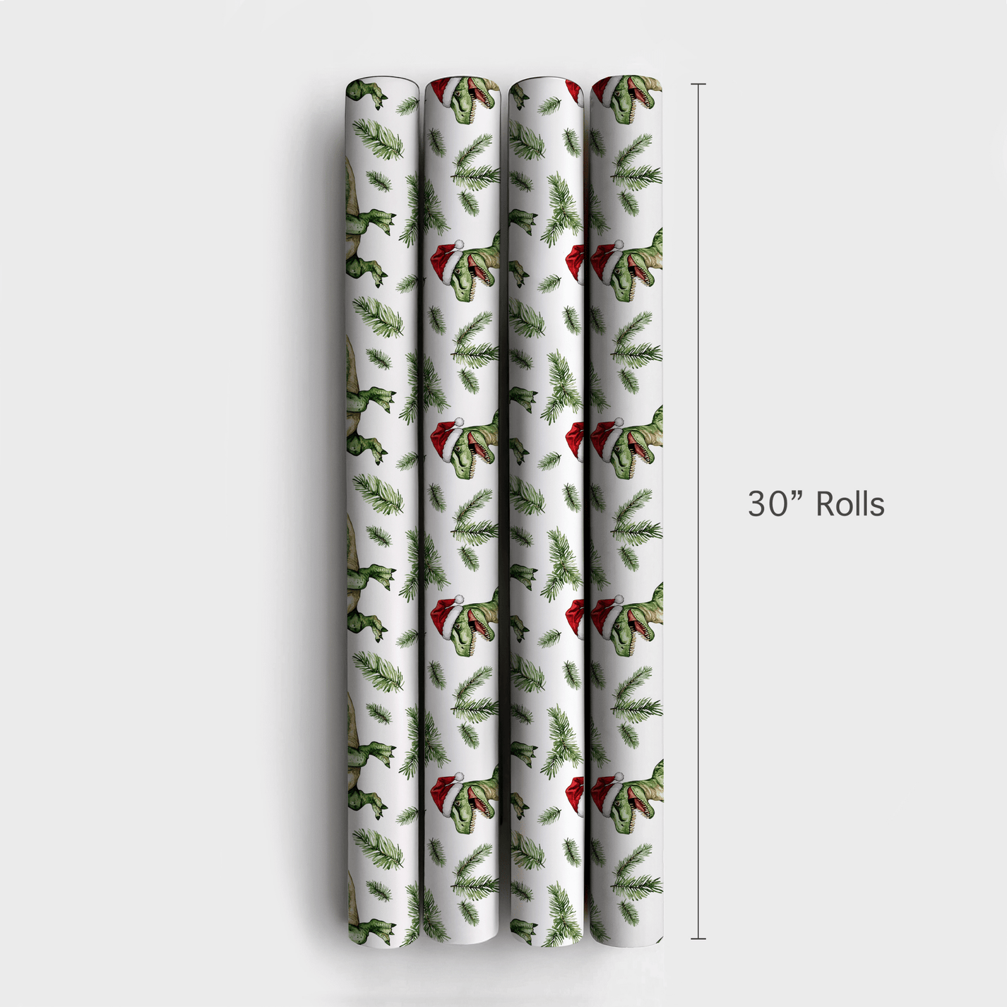 Santa Chomp Wrapping Paper: Christmas Dinosaur Gift Wrap Wrapping Paper ...