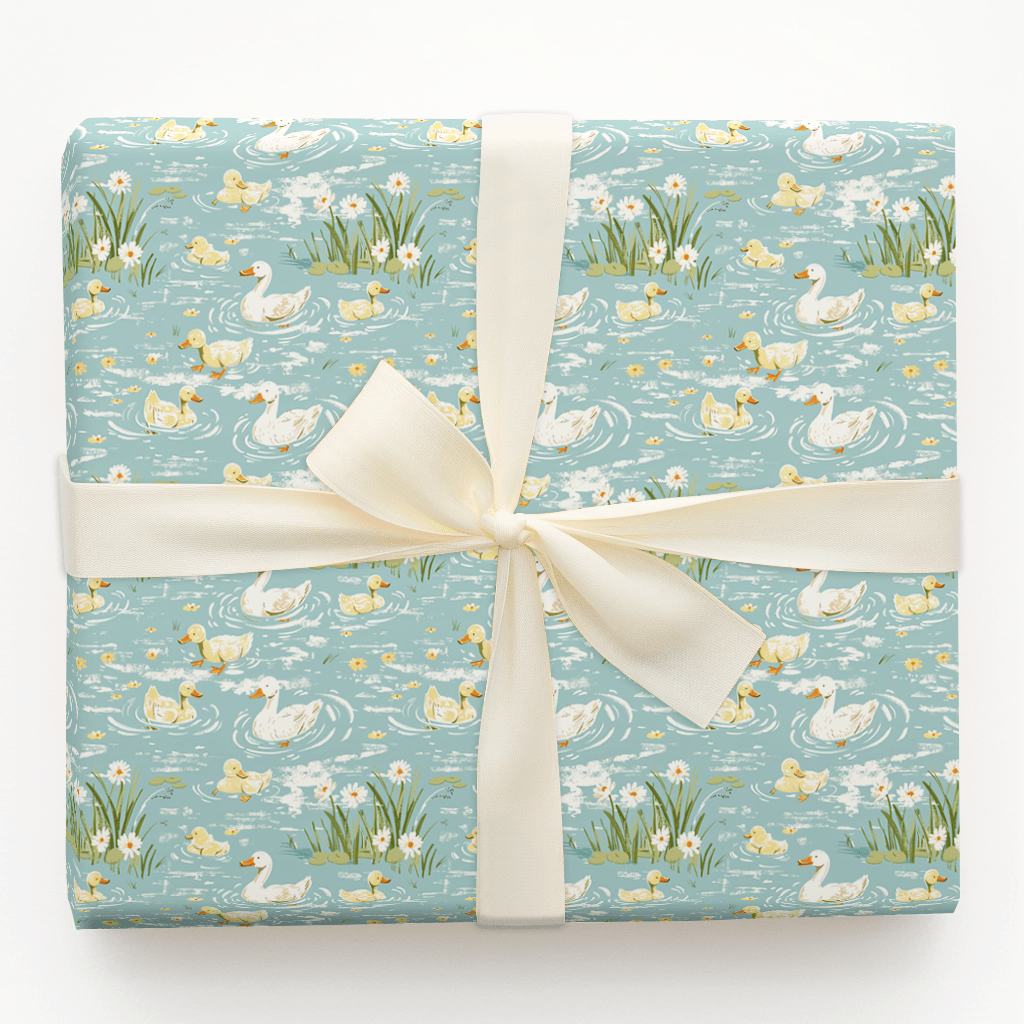 Baby Duckling Wrapping Paper: Baby Shower Duck Gift Wrap – Aspen & Arlo