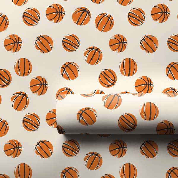 Bouncin' Basketballs Wrapping Paper: Boy Basketball Gift Wrap Wrapping ...