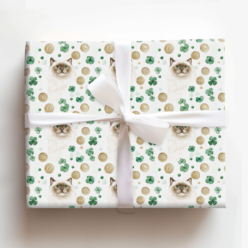 Golden Turkish Angora Wrapping Paper: Cat Gift Wrap Wrapping Paper ...