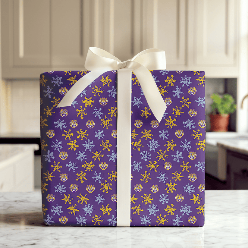Tiger Flake Wrapping Paper: LSU Christmas Gift Wrap Wrapping Paper ...
