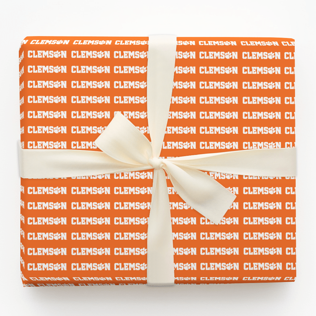 Clemson Orange Wrapping Paper: Collegiate Gift Wrap for ACC Fans ...