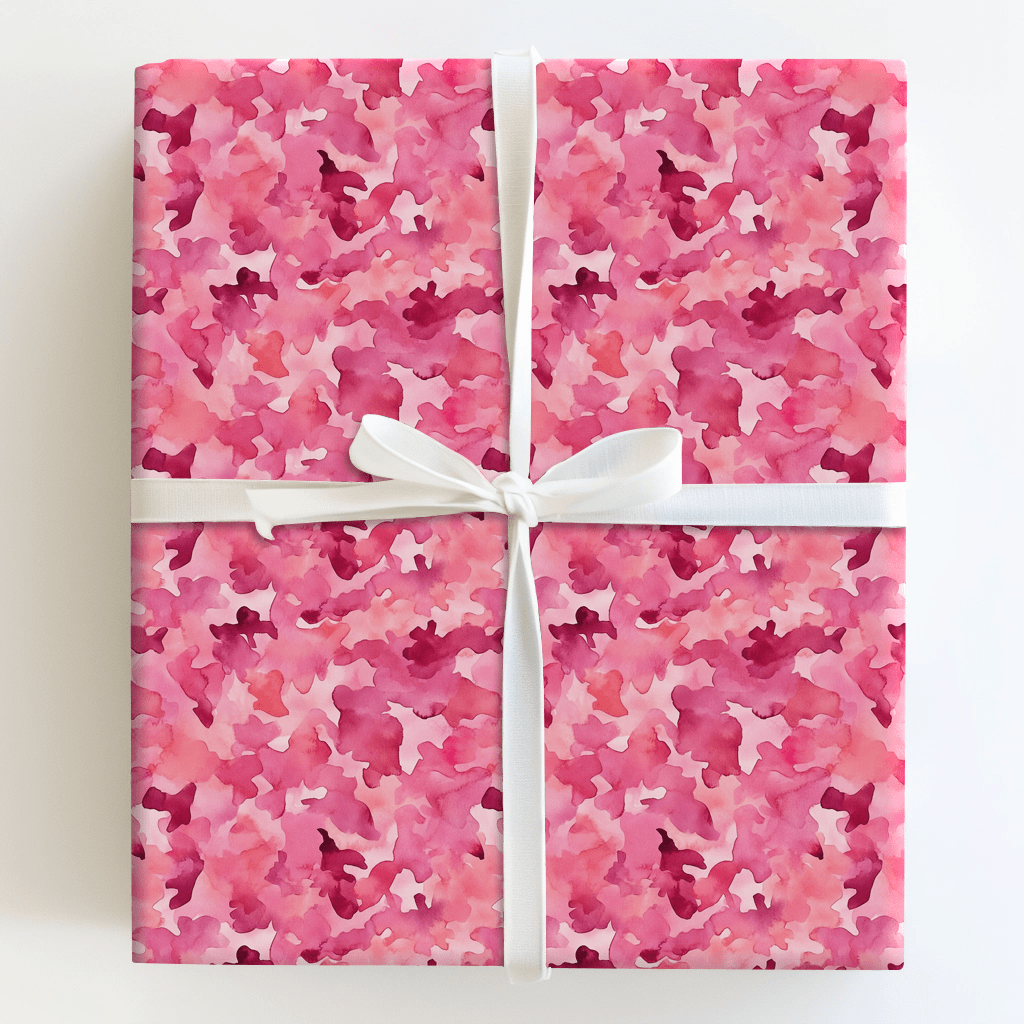 Blossom Camo Wrapping Paper: Pink Camo Gift Wrap for Outdoor Decor ...