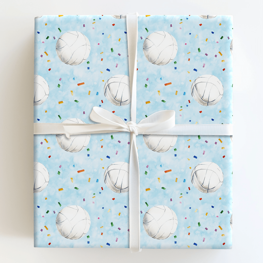 Tournament Treats Wrapping Paper: Volleyball Sport Gift Wrap – Aspen & Arlo