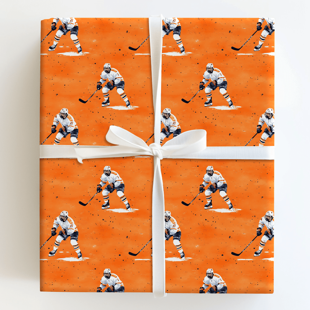Pucktastic Wrapping Paper: Hockey Game Gift Wrap – Aspen & Arlo