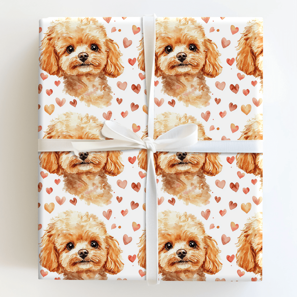 Poodle Valentine Wrapping Paper: Cute Dog Gift Wrap for Valentine's Day ...