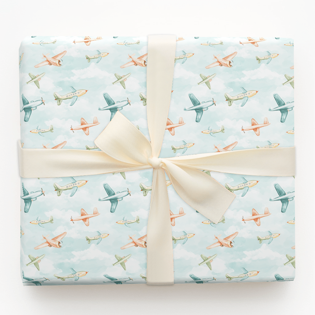Sky is the Limit Wrapping Paper: Airplane Gift Wrap for Boys – Aspen & Arlo
