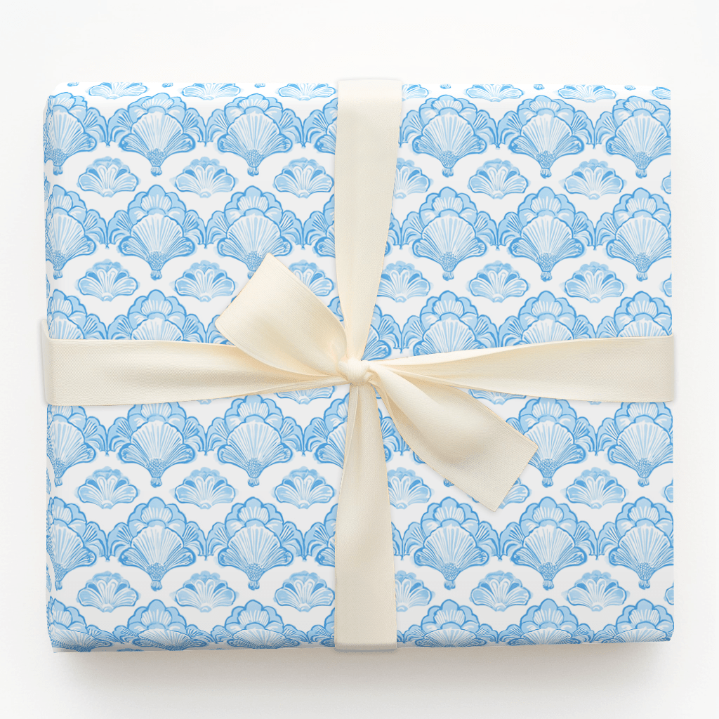 Neptune Ruffle Wrapping Paper: Blue Bridal Gift Wrap Wrapping Paper ...