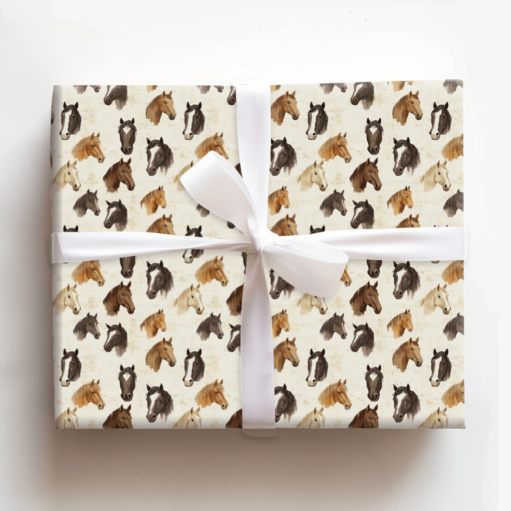 Western Trot Wrapping Paper: Horse Birthday Gift Wrap – Aspen & Arlo