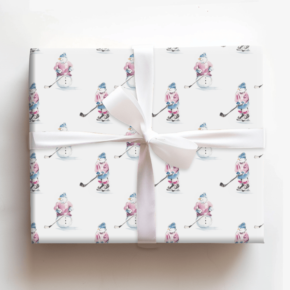 Frostbite League Wrapping Paper: Hockey Christmas Gift Wrap Wrapping ...