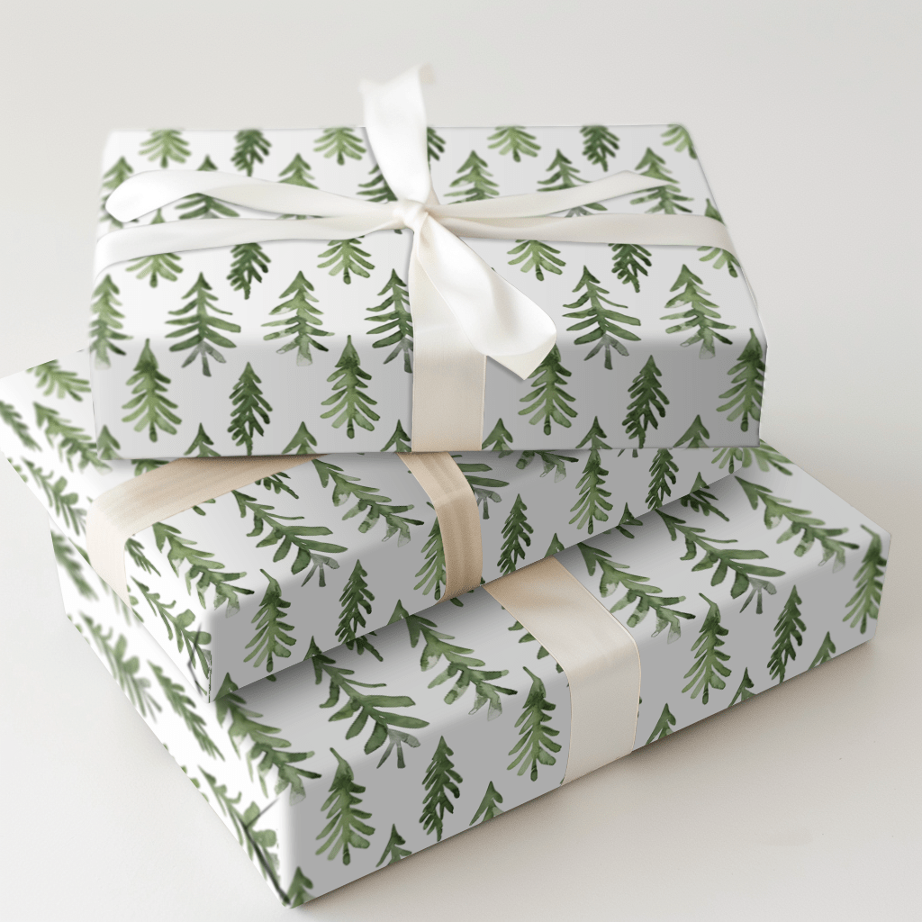 Winter Forest Era Wrapping Paper: Christmas Tree Gift Wrap – Aspen & Arlo