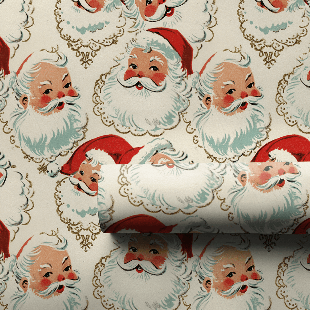 Flea Market Santa Wrapping Paper: Classic Christmas Gift Wrap – Aspen ...