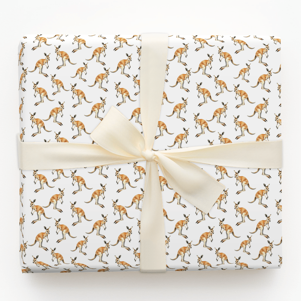 Hoppin' John Wrapping Paper: Kangaroo Animal Gift Wrap – Aspen & Arlo