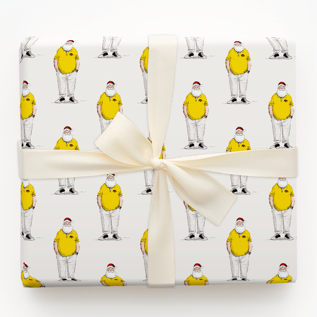 IOWA Santa Polo Wrapping Paper: Collegiate Christmas Gift Wrap – Aspen ...