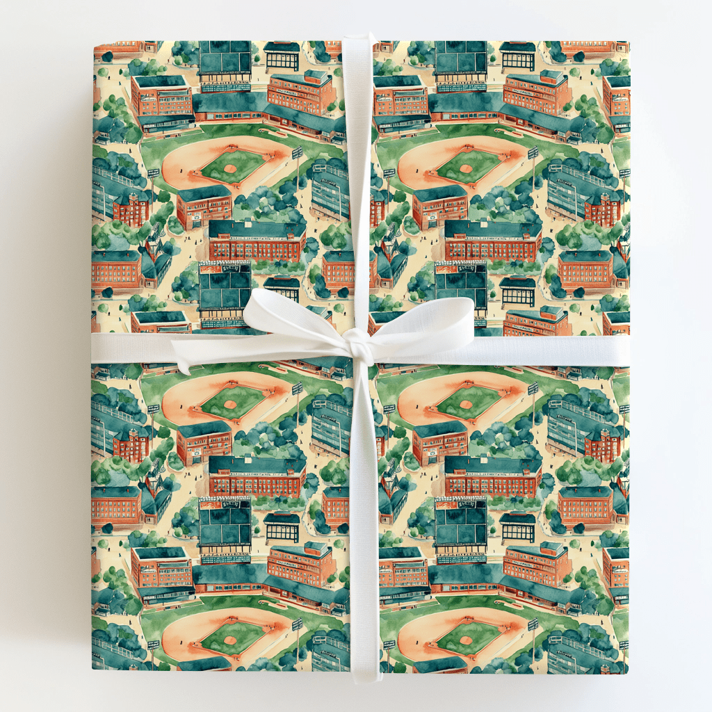 Ballpark Days Wrapping Paper: Baseball Game Gift Wrap Wrapping Paper ...