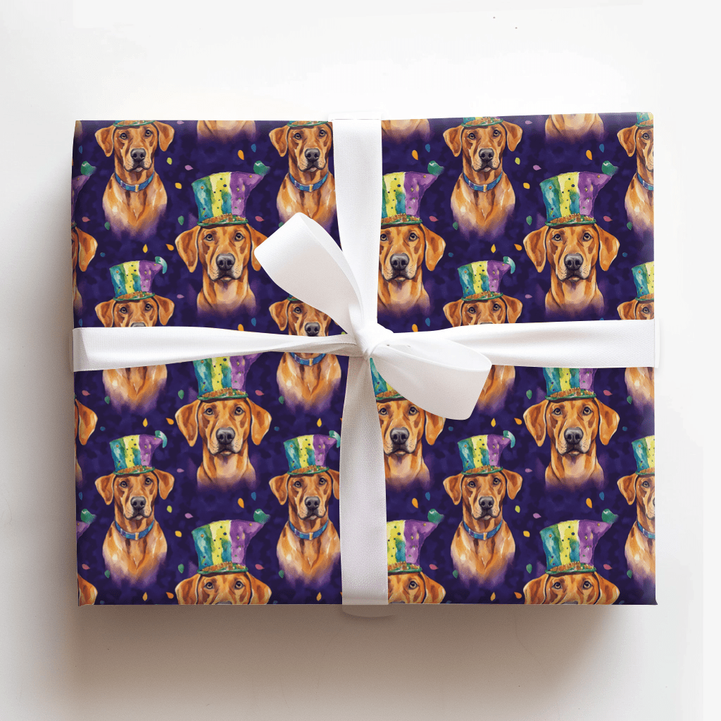 Mardi Gras Rhodesian Ridgeback Wrapping Paper: Dog Gift Wrap Wrapping ...